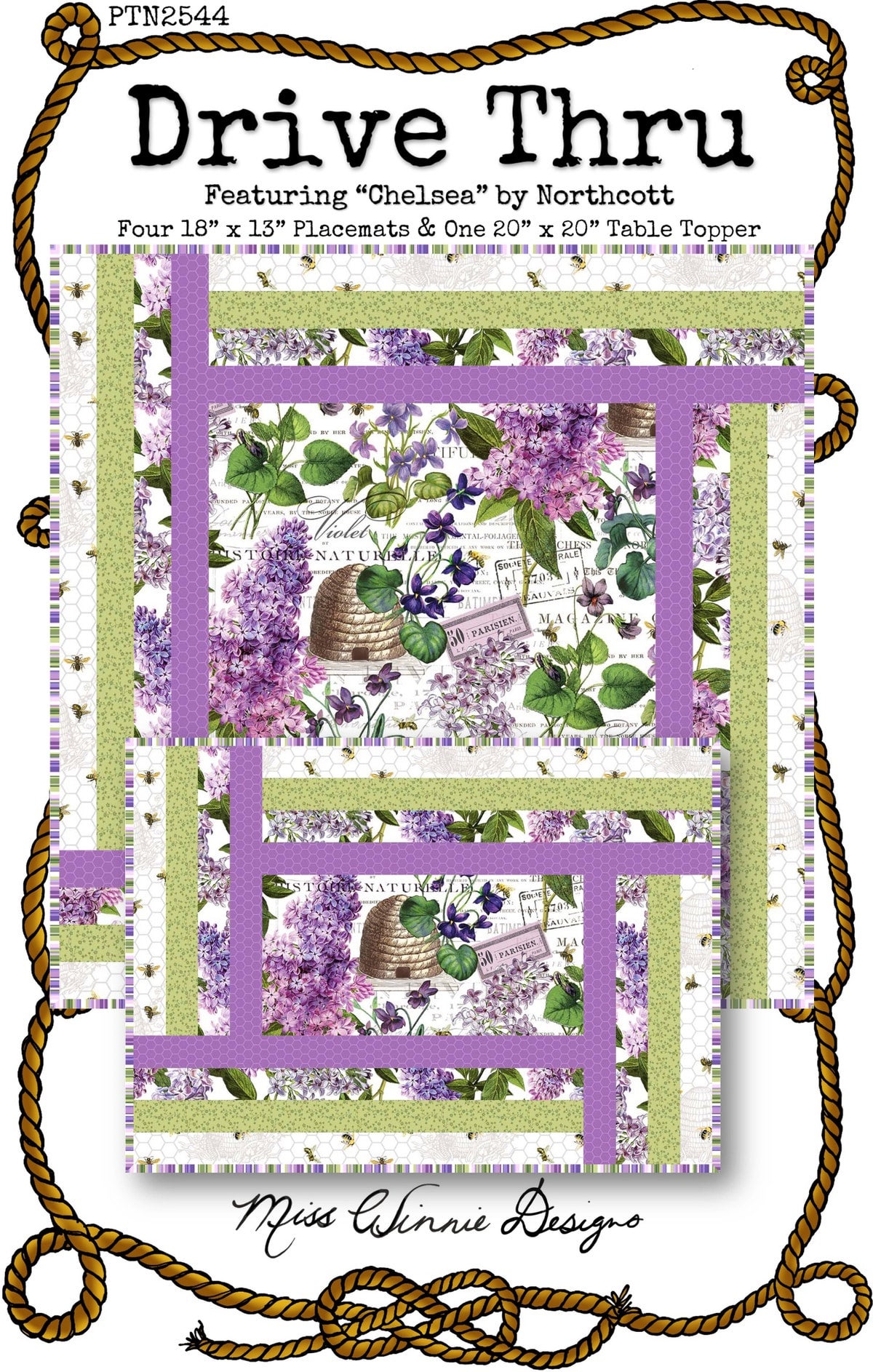 Drive Thru -- Placemat & Table Topper Pattern PDF | Miss Winnie Designs