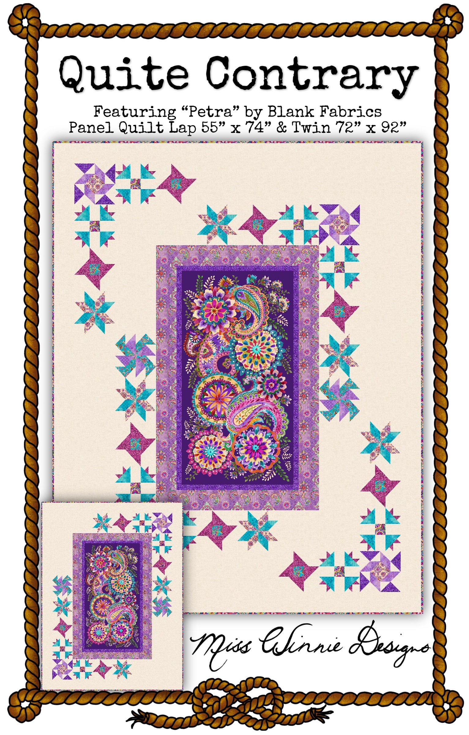 Quite Contrary -- Panel Quilt Pattern PDF | Miss Winnie Designs