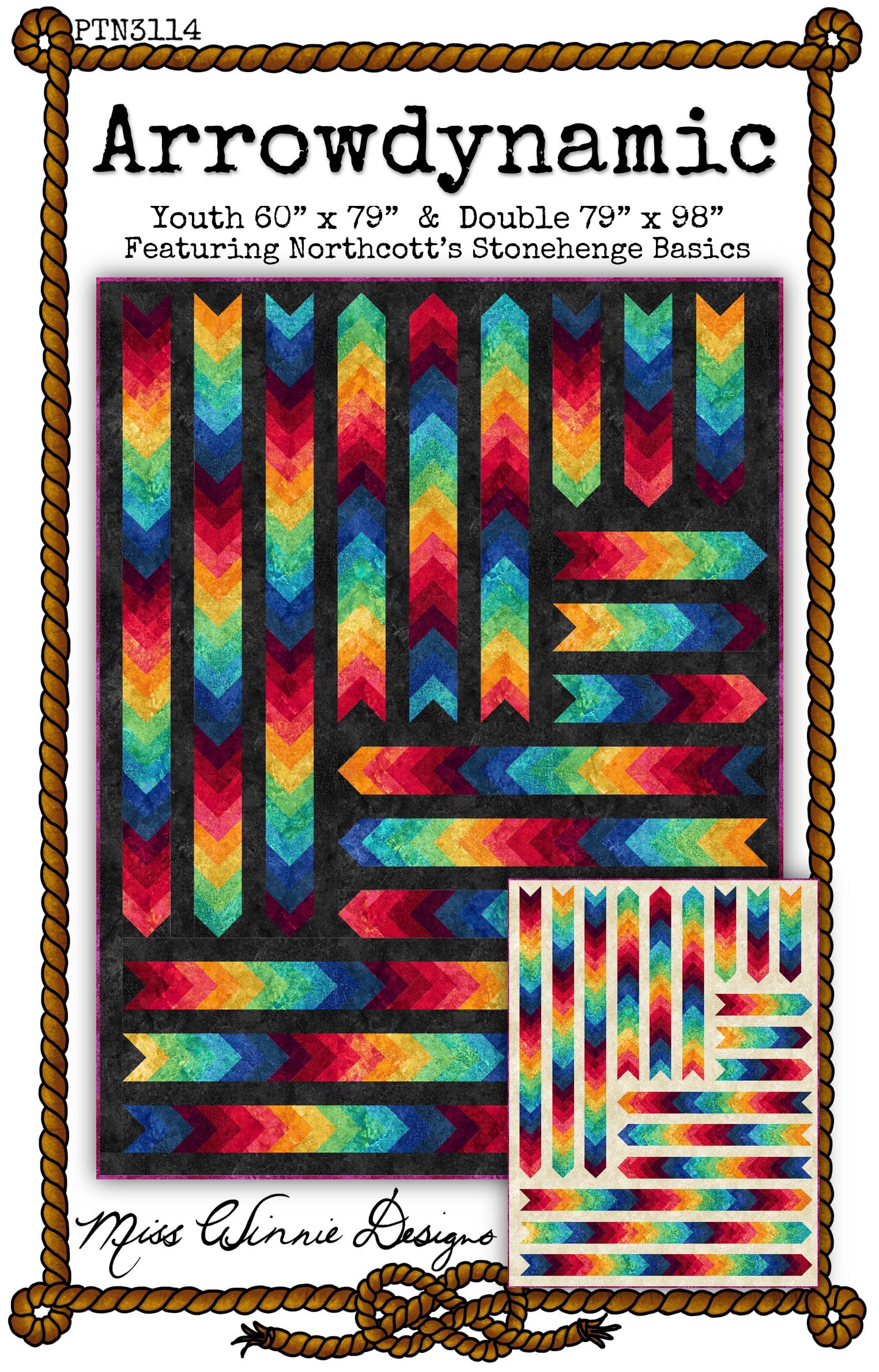 Arrowdynamic -- Youth & Double Quilt Pattern PDF | Miss Winnie Designs